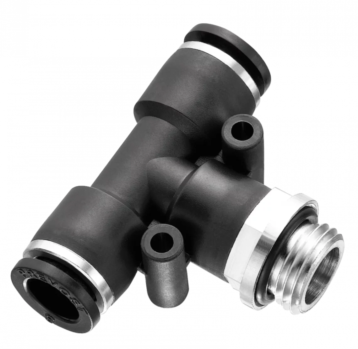 Té mâle cylindrique au centre orientable - Filetage mâle G 1/4 Pour tube Ø ext. = 8 mm