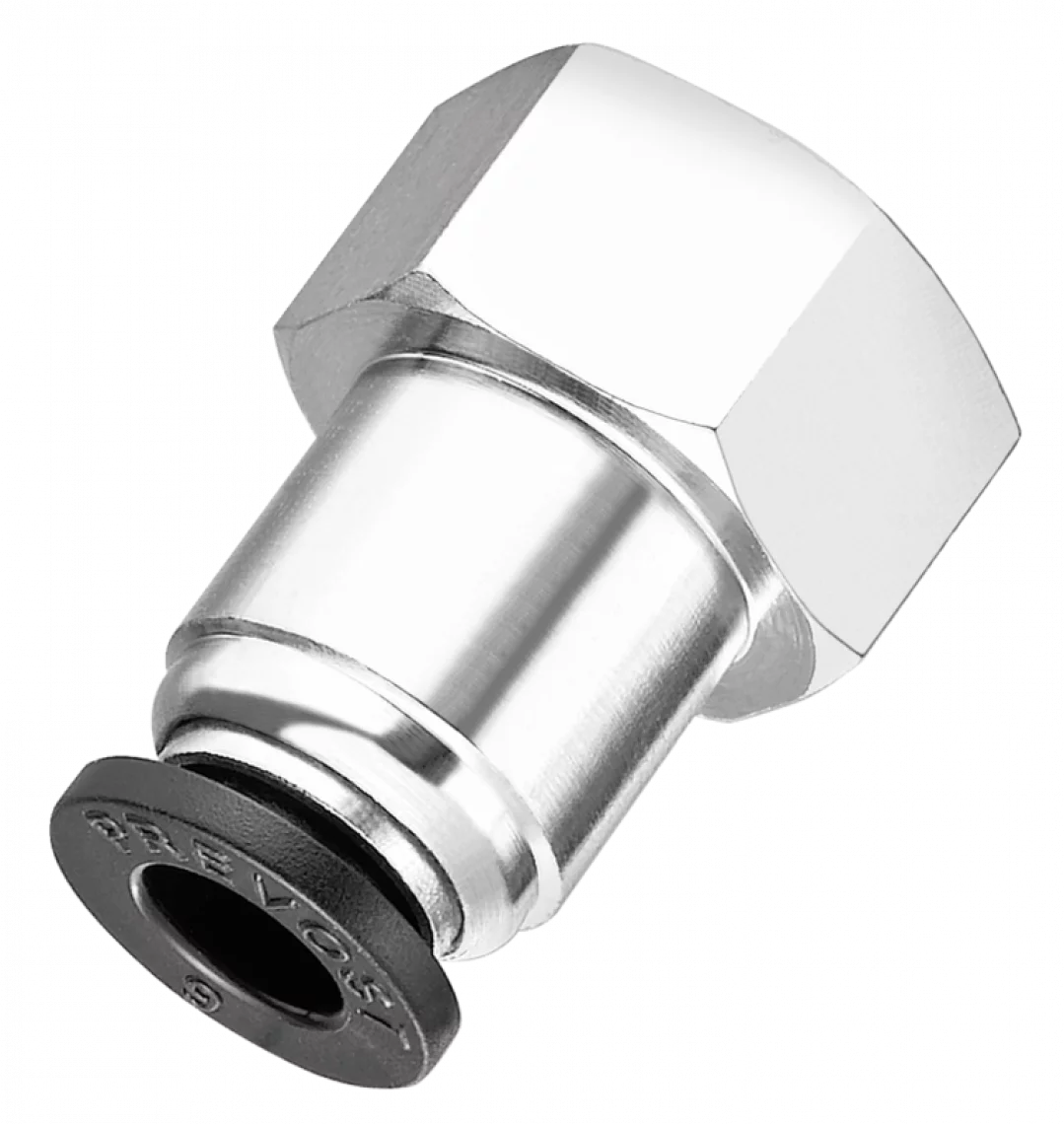 Raccord droit femelle cylindrique -Filetage femelle G 1/4 Pour tube Ø ext. = 10 mm